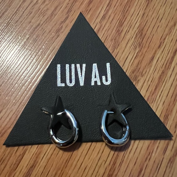 Luv Aj | Jewelry | Luv Aj Carmella Silver Hoop Earrings | Poshmark
